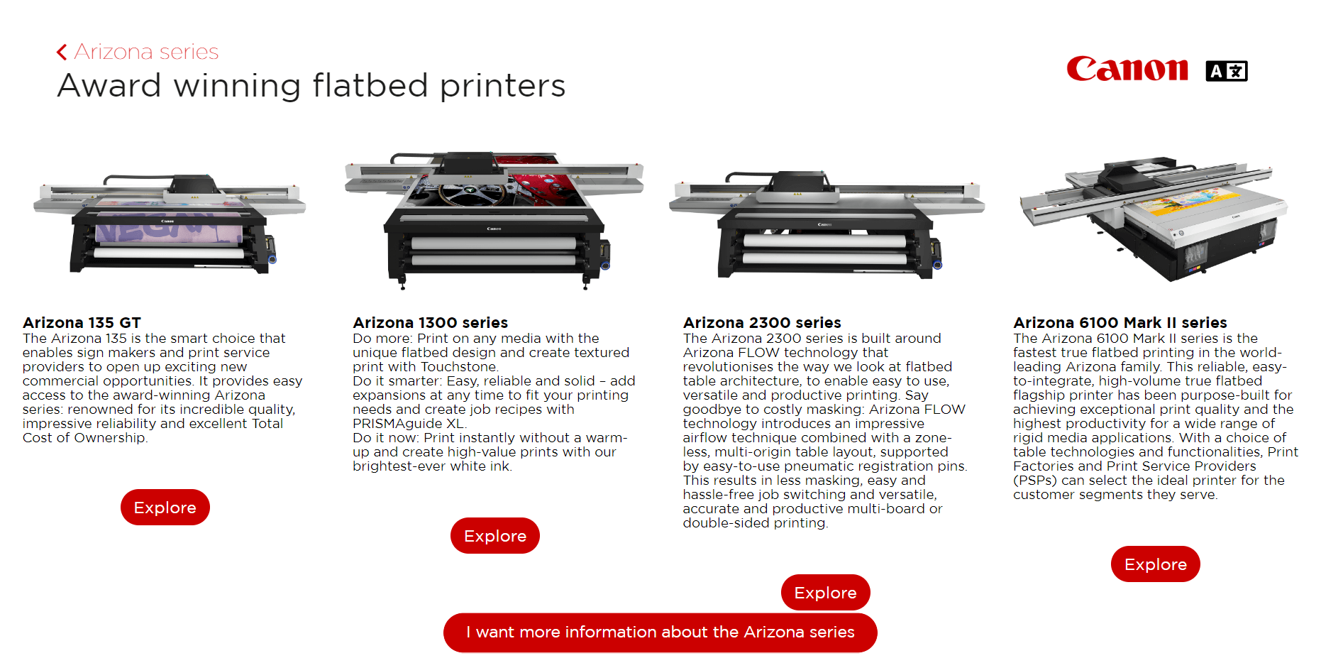 Updated Arizona web application, including Arizona 6100 Mark II series ...